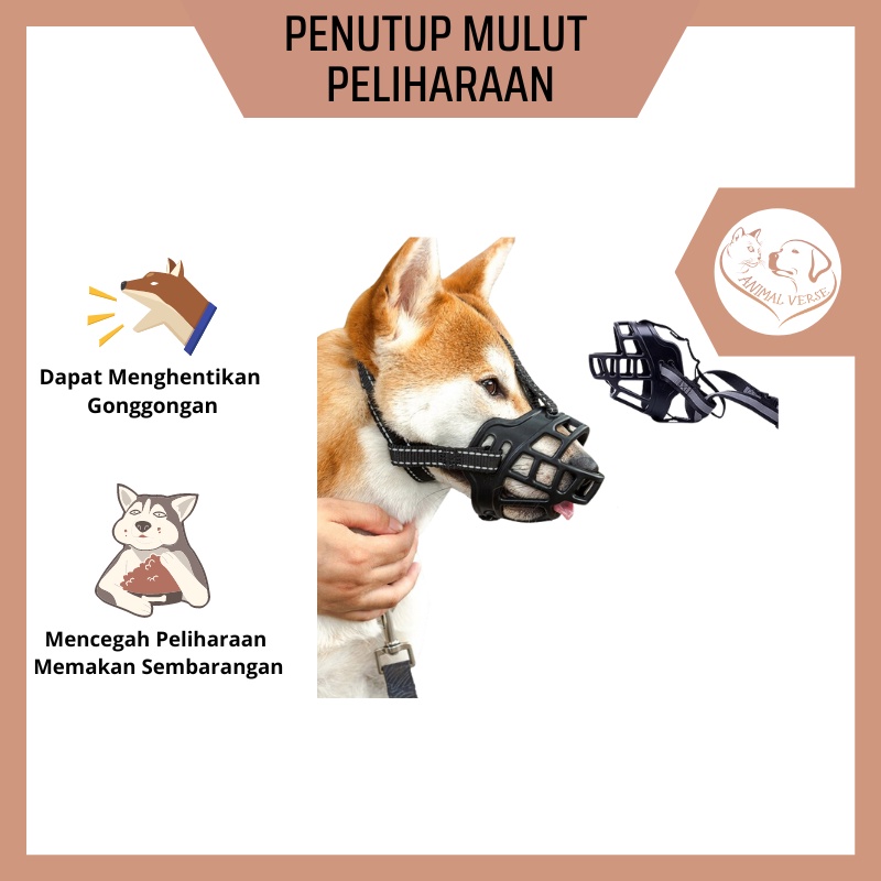 Jual Muzzle Dog Penutup Mulut Anjing Brongong Nyaman Dan Lembut 6 ...