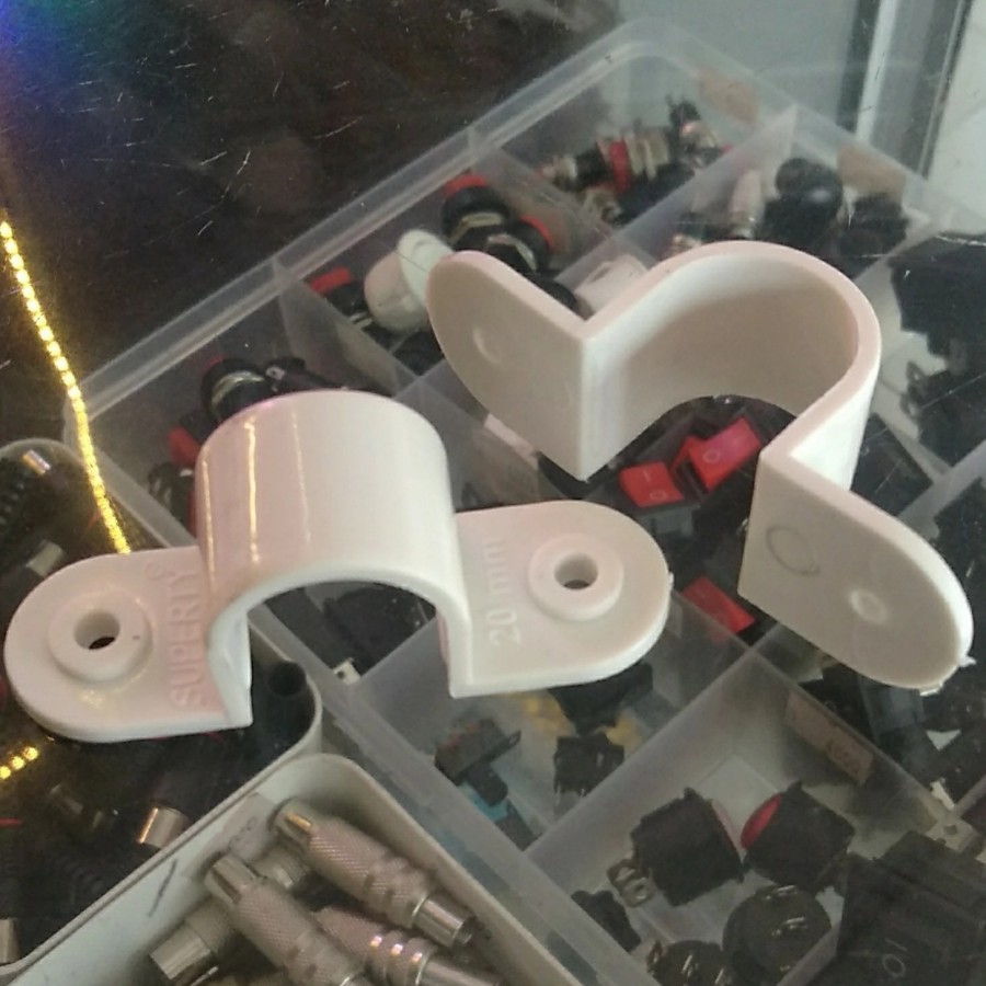 Jual Klem omega Pipa kabel PVC 5/8 cable conduit clamp clips 20mm ...