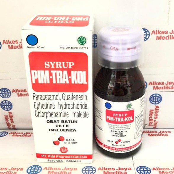 Jual Pim Tra Kol sirup 60ml rasa cherry - obat batuk pilek anak ...