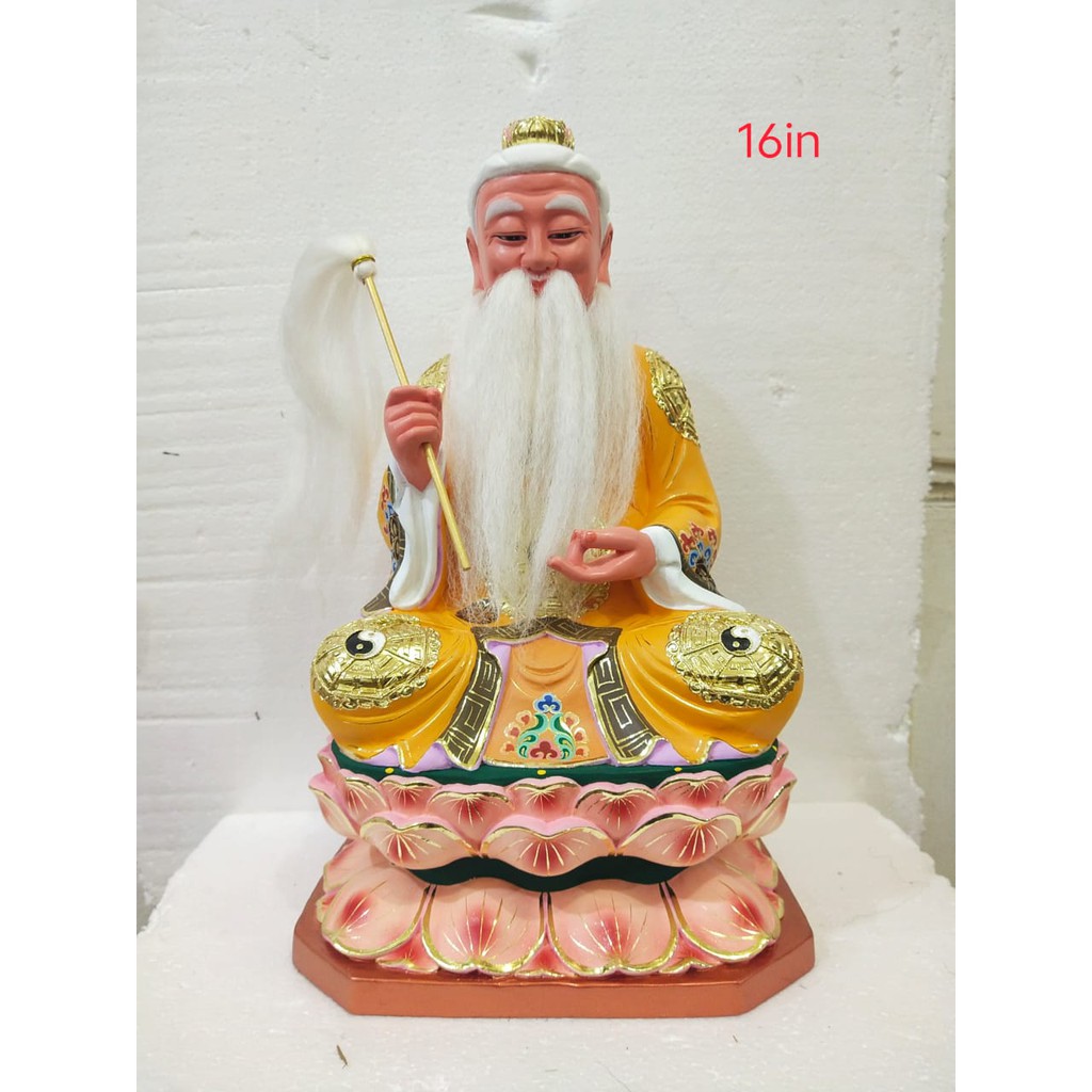 Jual Patung Dewa Tai Shang Lao Jun Tai Siong duduk teratai 16 inch kayu ...