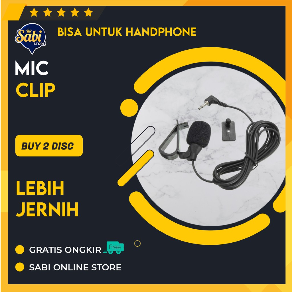 Jual MIC CLIP ON / MIC SHOOTING BAJU / MINI STEREO MICROPHONE 3.5MM ...