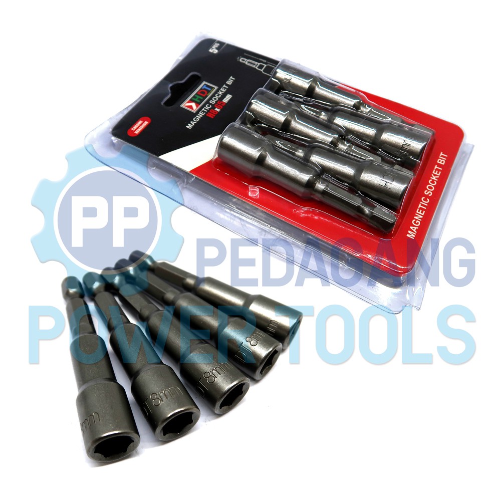 Jual HDT KUNCI ROOFING 8 X 65 MM MATA BOR SOCKET BIT NUT SETTER SET 5 ...