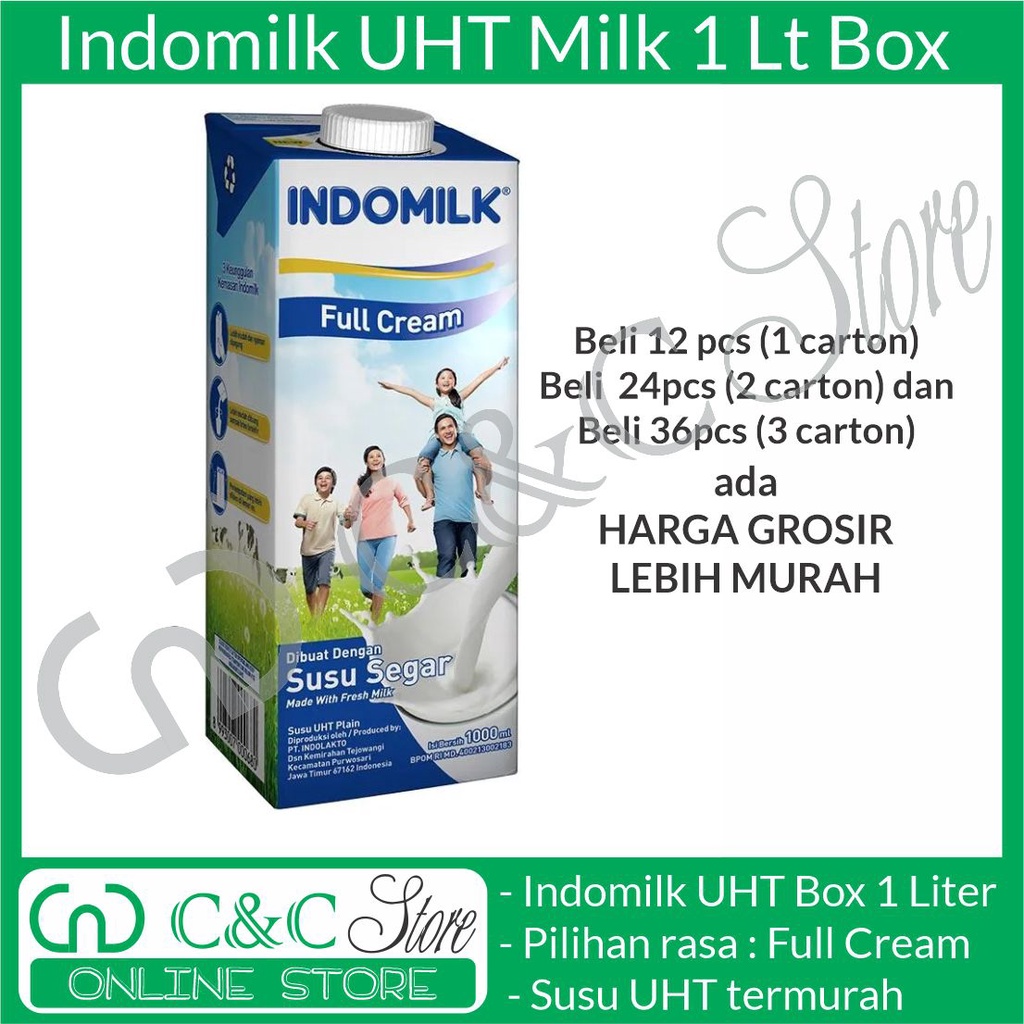 Jual Indomilk susu UHT milk full cream plain 950 mililiter 950mL 950 mililiter L | Shopee Indonesia