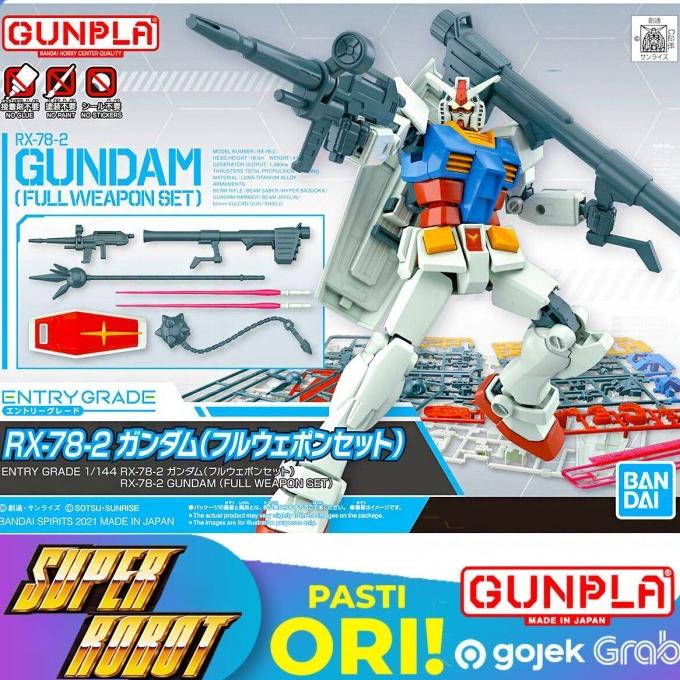 Jual Entry Grade RX-78-2 GUNDAM Full Weapon Set - EG 1/144 BANDAI | Shopee Indonesia