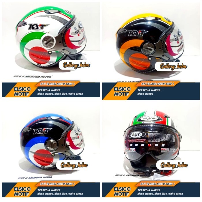 Jual Kyt Elsico Motif Seri 1 Helm KYT Retro | Shopee Indonesia