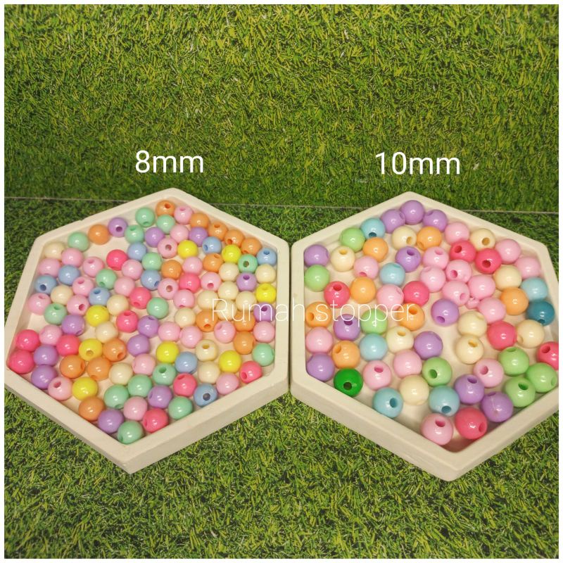 Jual Manik manik bulat akrilik doft 8mm-10mm mix warna | Shopee Indonesia