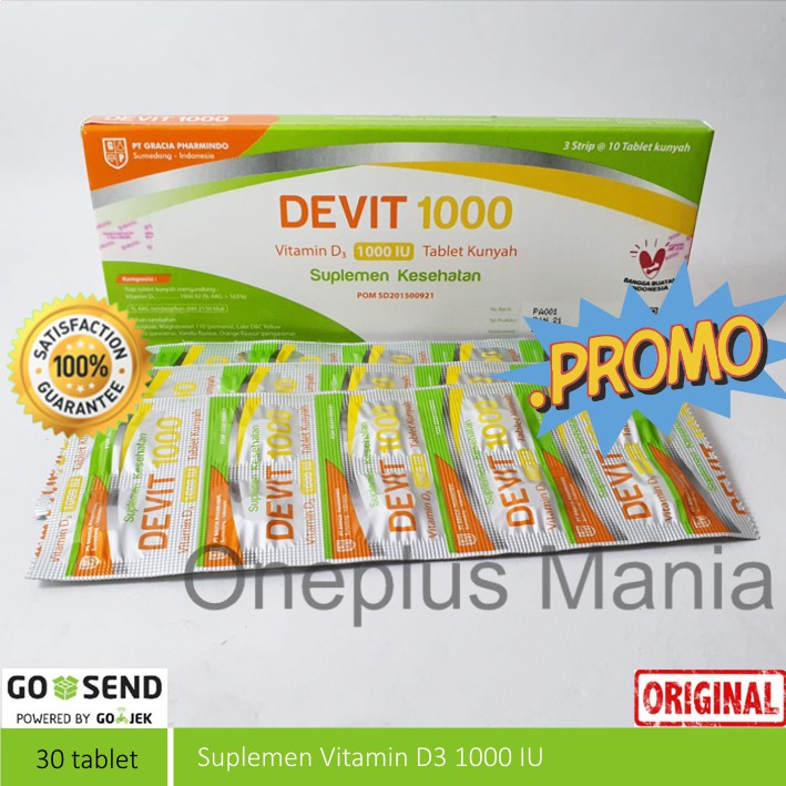 Jual VITAMIN D3 1000 IU DEVIT 1000 (HARGA PERBOX) | Shopee Indonesia