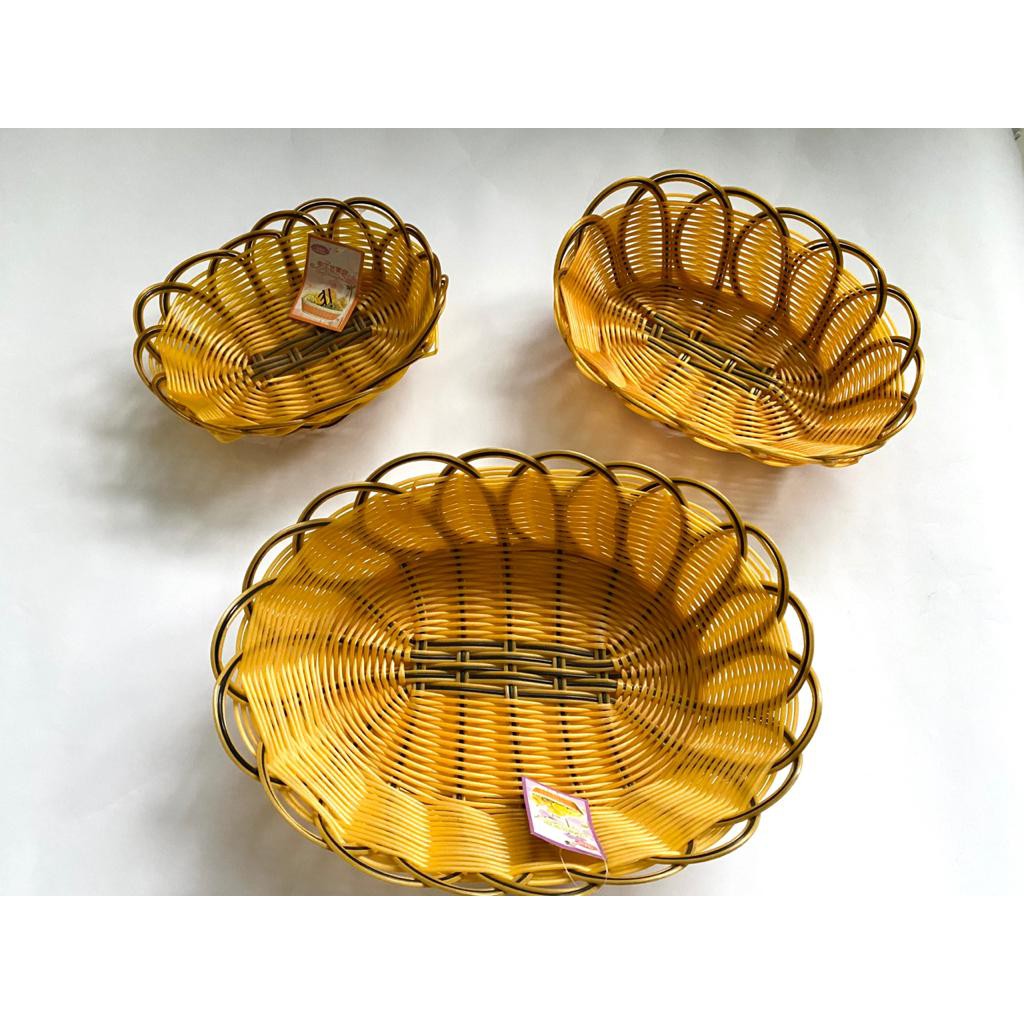 Jual KERANJANG ANYAM BUAH PARCEL/ KERANJANG SNACK / PIRING ANYAM ...