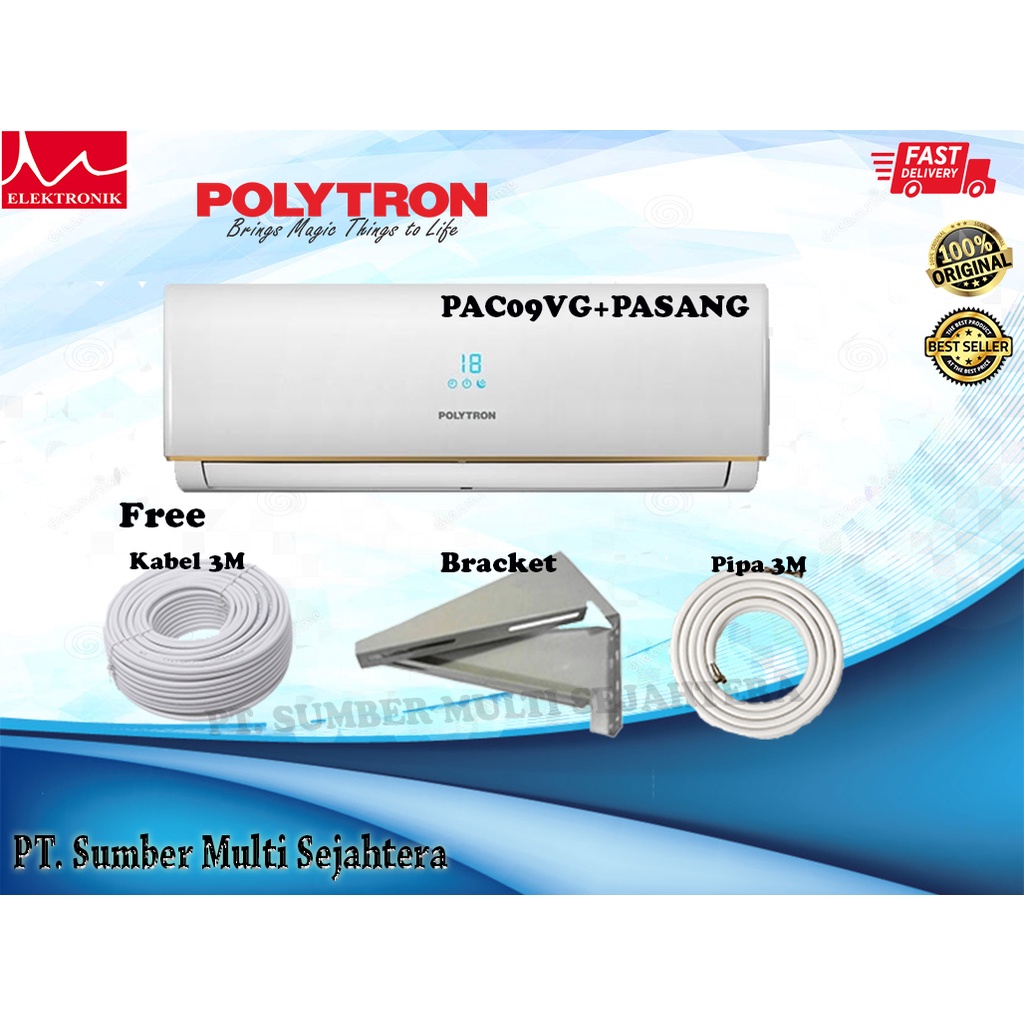 Jual AC POLYTRON 1 PK STANDART PAC-09 VH + Pemasangan | Shopee Indonesia