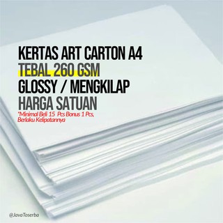 Jual KERTAS ART CARTON A4 260 Gsm TEBAL PAPER Indonesia|Shopee Indonesia