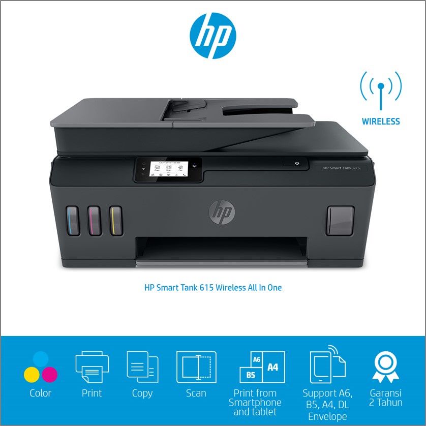Jual HP Printer Smart Tank 615 (Print, Scan, Copy, Fax, ADV) Printer ...