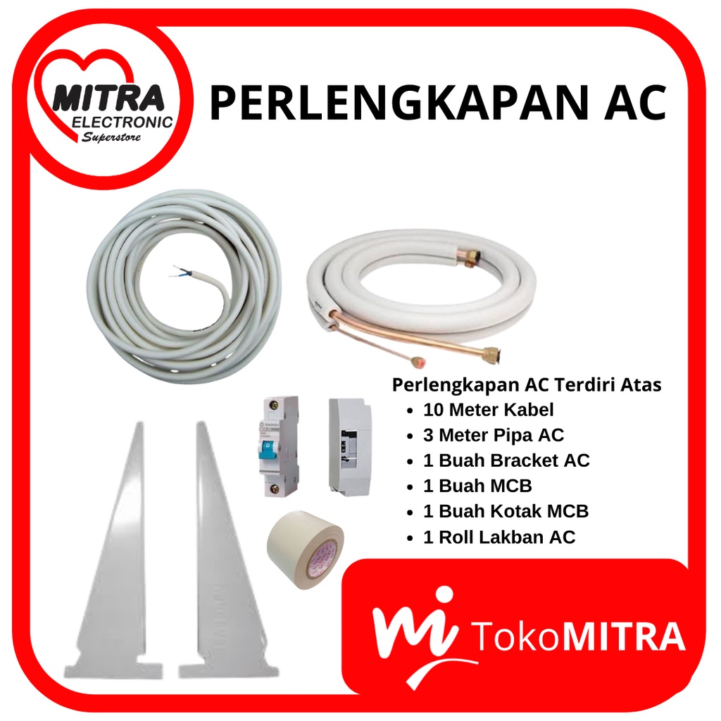 Jual SET PERLENGKAPAN DAN PEMASANGAN AC STANDAR/INVERTER | Shopee Indonesia