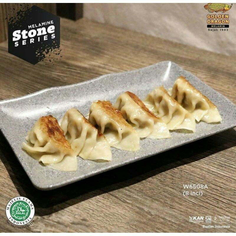 Jual Piring sushi 8 inci golden dragon P6508 / piring sushi model batu ...