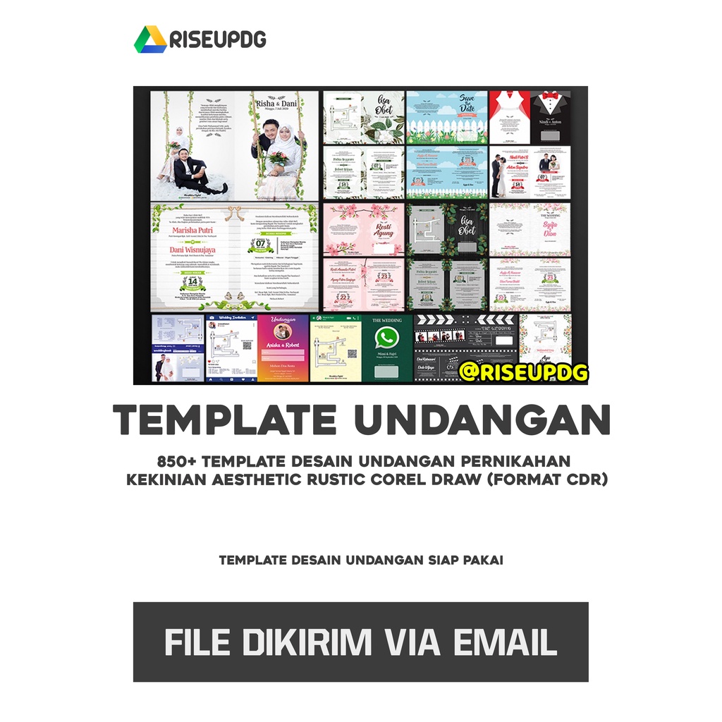 Jual 850+ Template Desain Undangan Pernikahan Kekinian Aesthetic Rustic ...