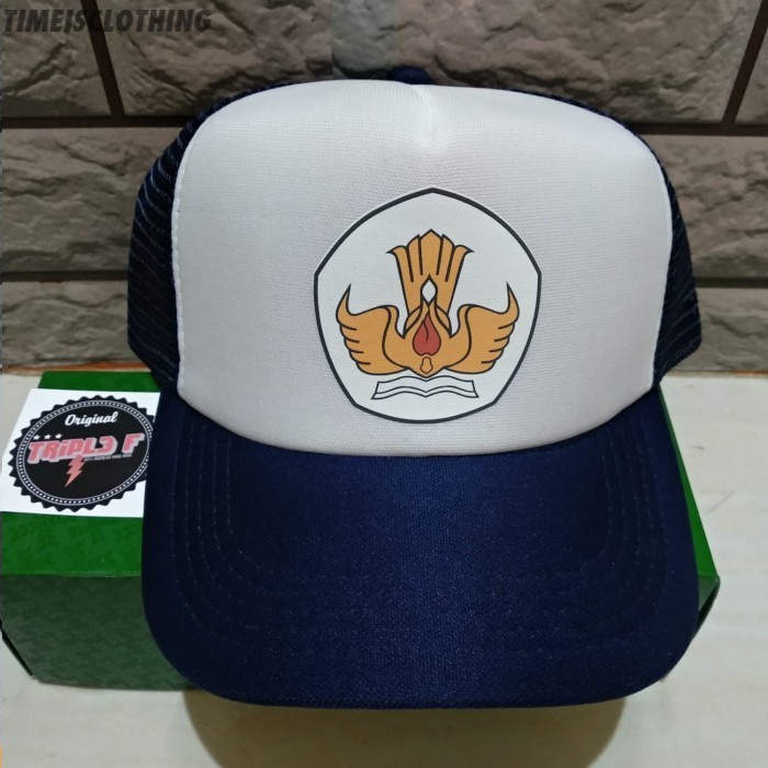 Jual Topi SMP - Trucker Hat - Navy Putih - Transfer Papper TIC | Shopee ...