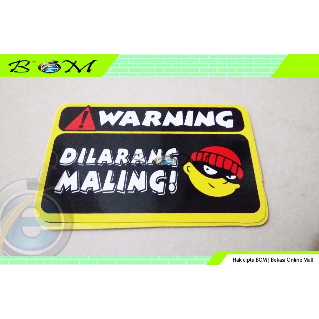 Jual stiker sticker motor mobil lucu warning dilarang maling | Shopee Indonesia