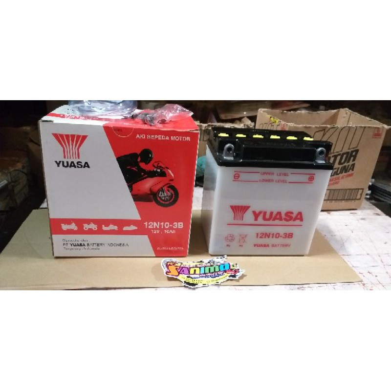 Jual Aki Accu Basah Yuasa 12N10-3B 12Volt,10ah OriginaL | Shopee Indonesia