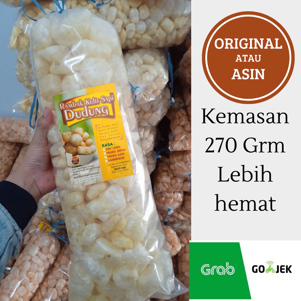 Jual Dorokdok Guling/Kerupuk Kulit Sapi Asli Rasa Asin Kemasan 270 Gm ...