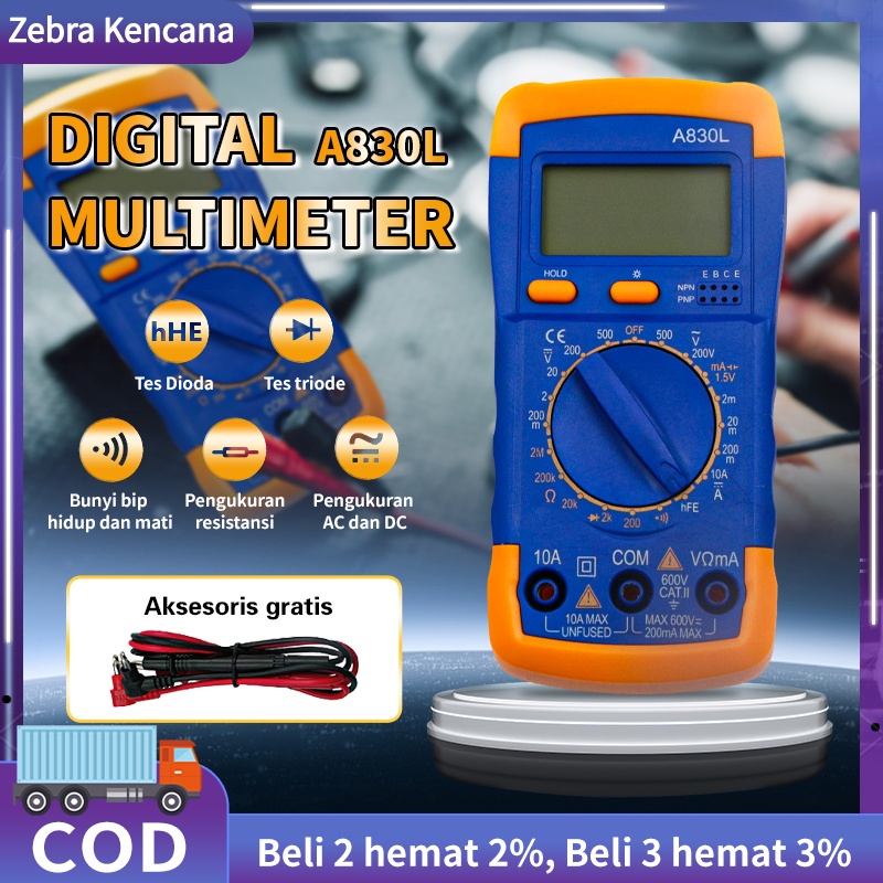 Jual A830L LCD Digital Multimeter AC DC Voltage Diode Freguency ...