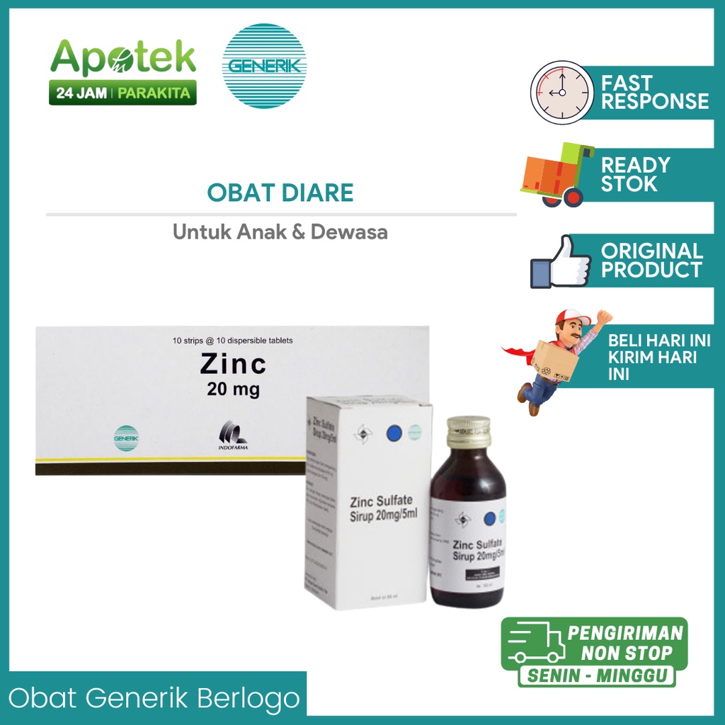 Jual Zinc / Zink / Zink Tablet / Zink Syrup Untuk Diare Anak-Anak Dan Dewasa | Shopee Indonesia