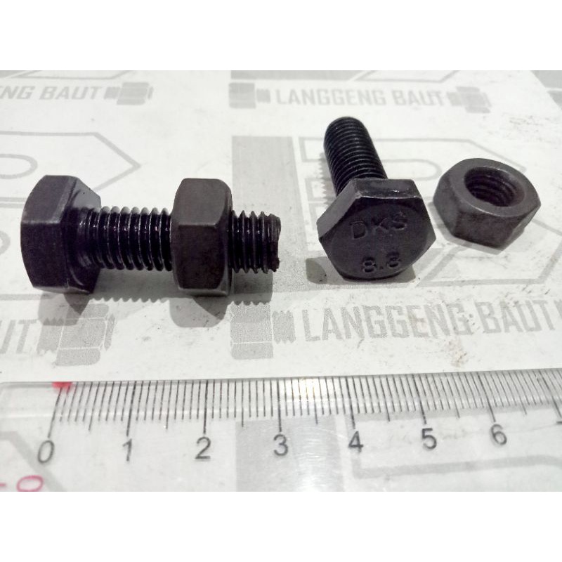 Jual Baut Mur BAJA M10 X 30 / 30cm Kunci 17 Hitam M10x30 | Shopee Indonesia