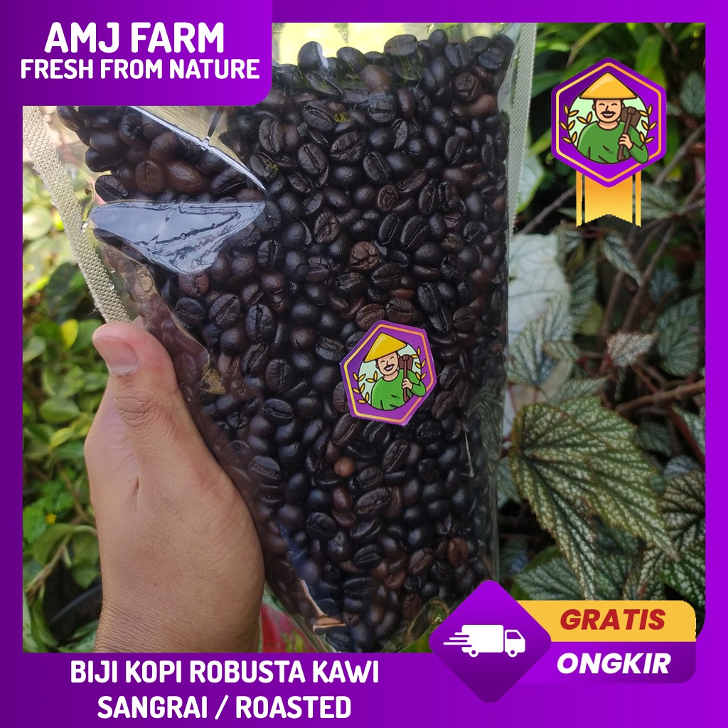 Jual 1 Kg Roasted Bean Kopi Robusta Gunung Kawi Petik Merah / Kopi ...