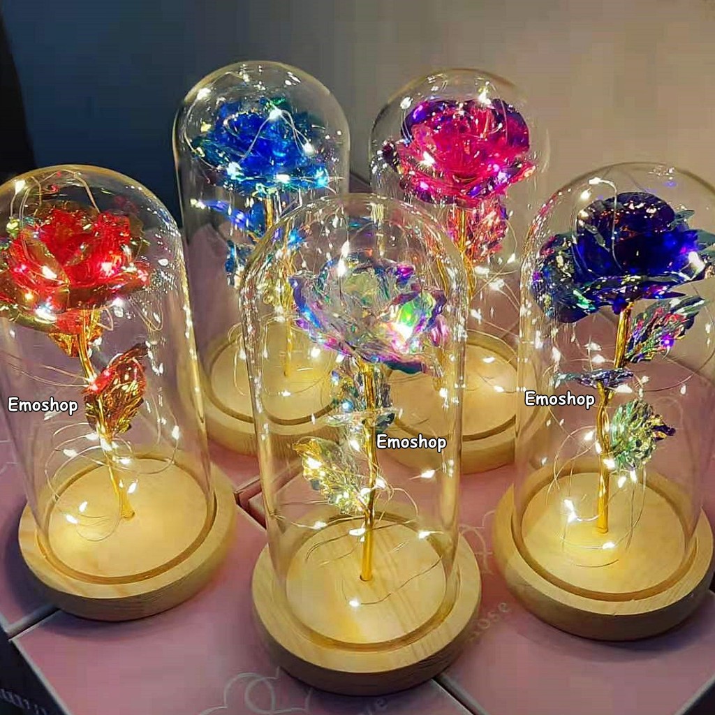 Jual Bunga Mawar KACA AKRILIK lampu tidur LED MENYALA kado valentine ...