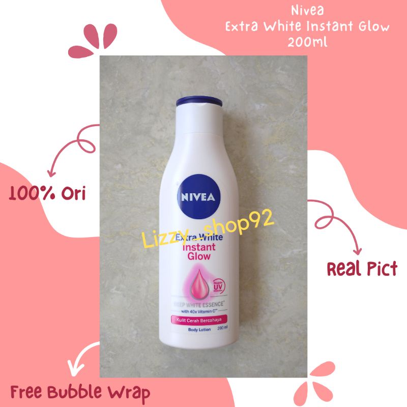 Jual Nivea Body Lotion Extra White Instant Glow 200ml | Shopee Indonesia