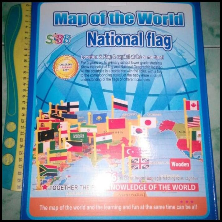 Jual Montessori Map Of The World National Flag | Shopee Indonesia
