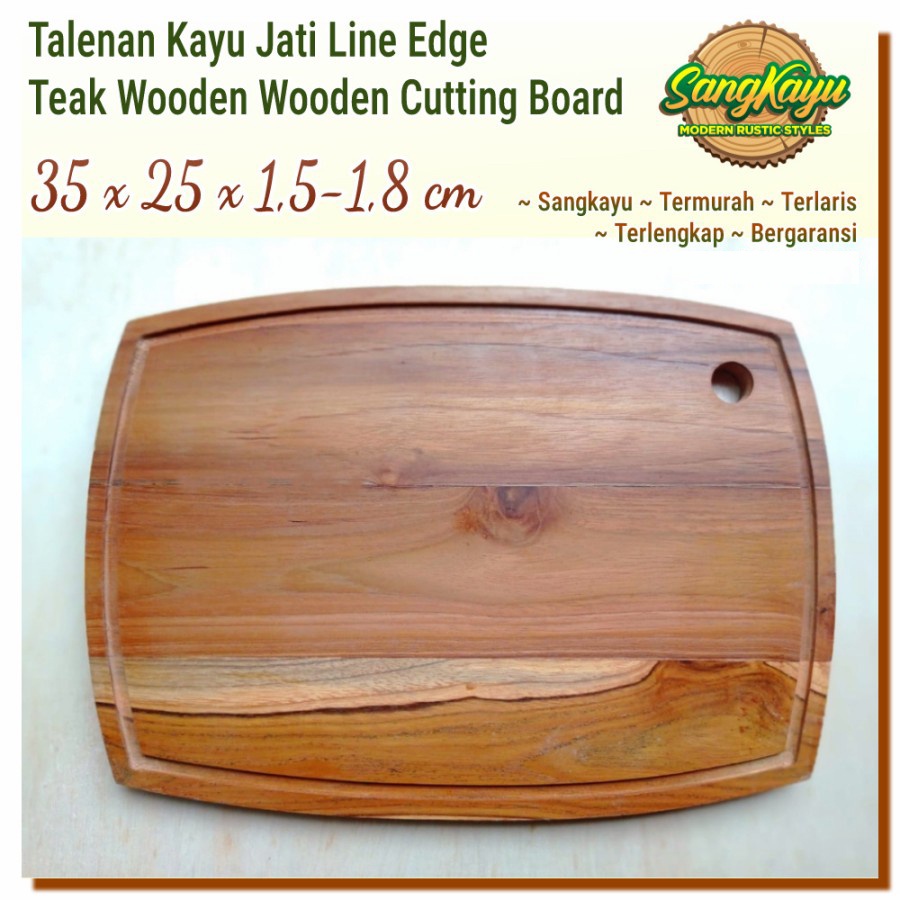 Jual Talenan kayu 35x25 talenan kayu jati teak wood wooden cutting ...