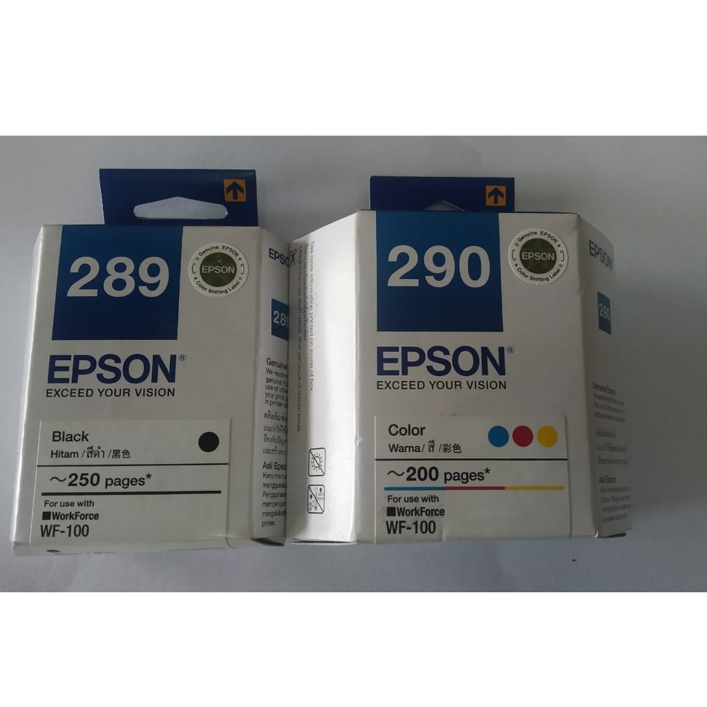 Jual VARIAN TINTA CARTRIDGE EPSON 289 BLACK & 290 TRI COLOUR ORIGINAL ...