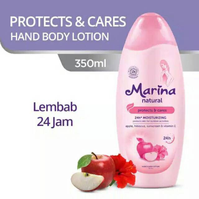 Jual MARINA Hand Body Lotion Natural Protect & Cares -- 460ml/350ml ...