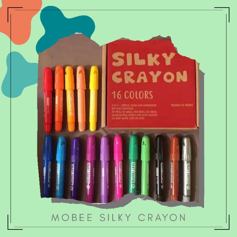 Jual [EB] Mobee Silky Crayon 16 colours / 24 colours | Shopee Indonesia