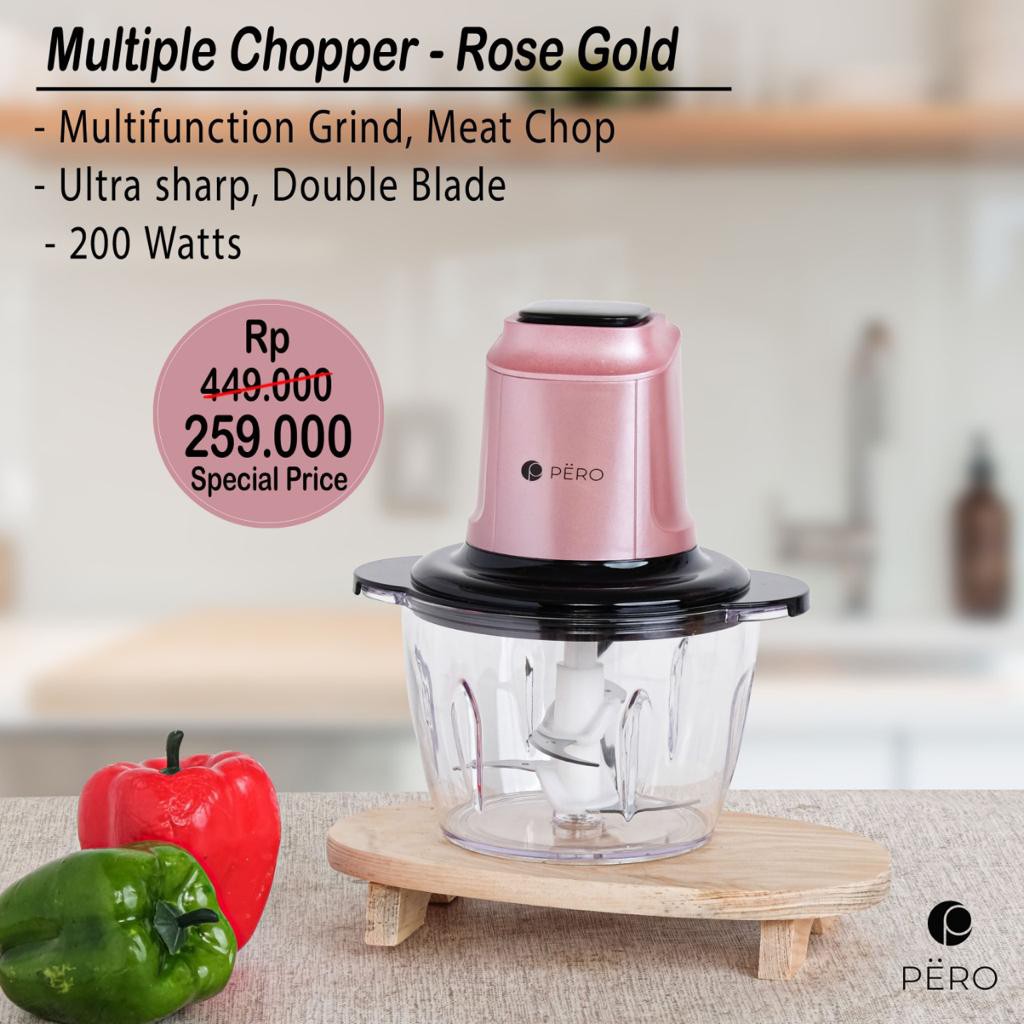 PERO CHOPPER / FOOD PROCESSOR ROSEGOLD 200WATT | Shopee Indonesia