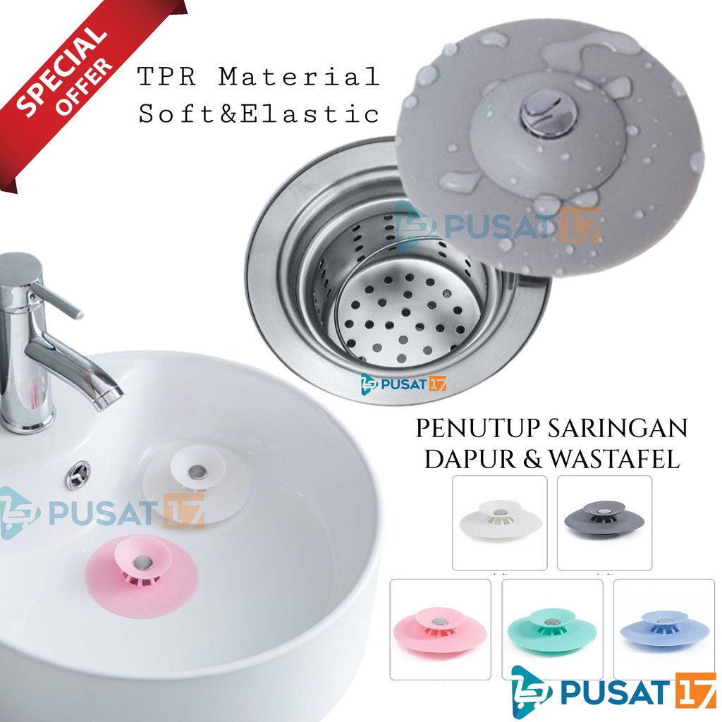 Jual SARINGAN PENUTUP WASTAFEL SILIKON BULAT SARINGAN SINK BAK CUCI ...