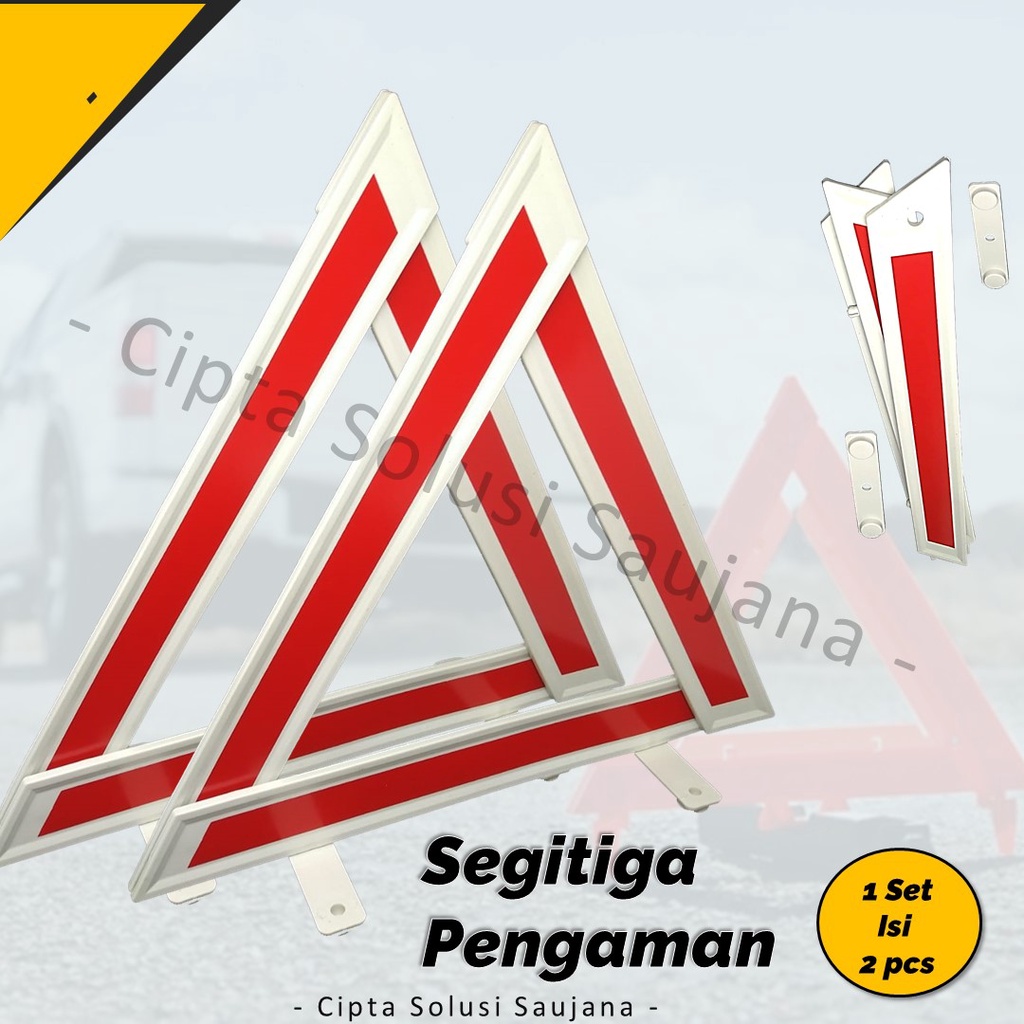 Jual 2 PCS SEGITIGA PENGAMAN MOBIL TRUK RAMBU TANDA PERINGATAN BERHENTI ...