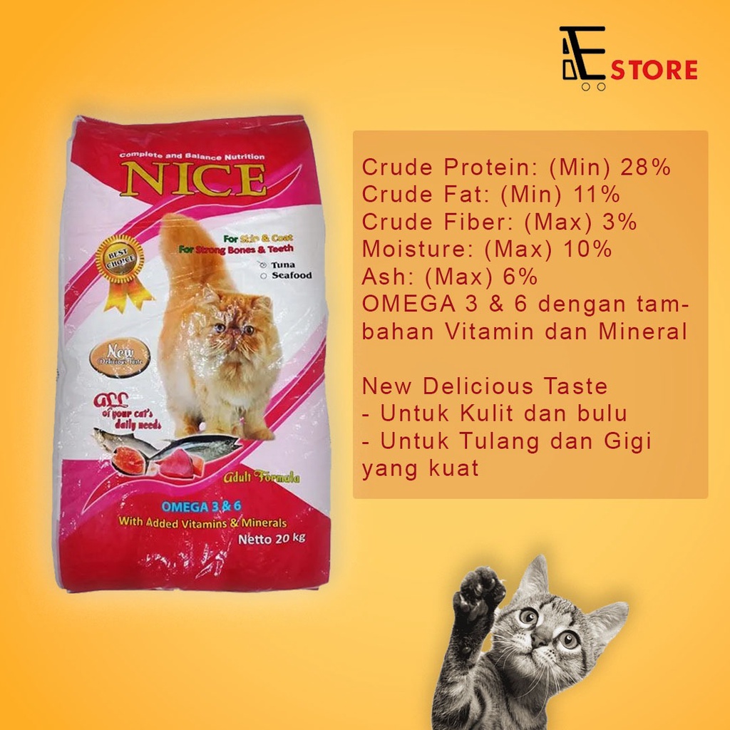 Jual MAKANAN KUCING NICE 1KG RASA SEAFOOD / MAKANAN KUCING KERING / DRY ...