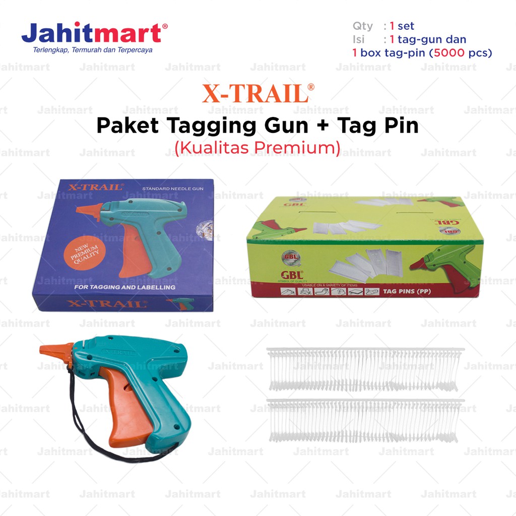 PAKET TEMBAKAN TAG GUN "X-TRAIL" + ISI 5.000 PCS TAG PIN "GBL" | Shopee ...
