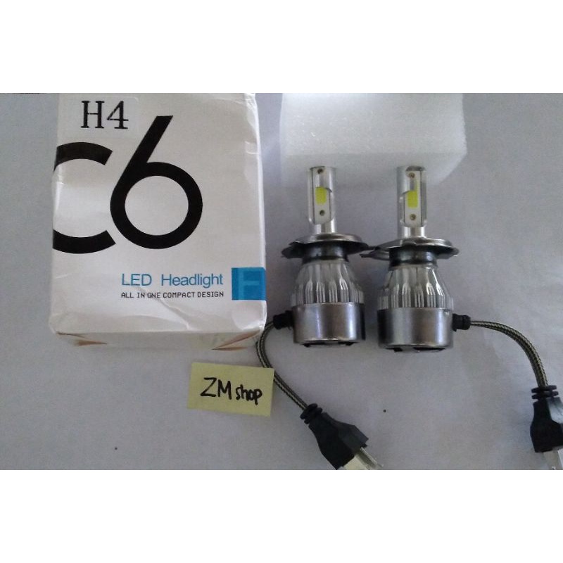 Jual Lampu C6 LED COB chib H4 H11 Hb4 Hb3 H16 super terang | Shopee ...