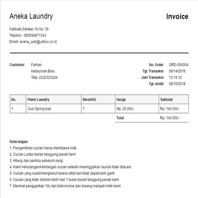Jual Aplikasi Laundry Online Berbasis Web dengan Php dan Mysql ...