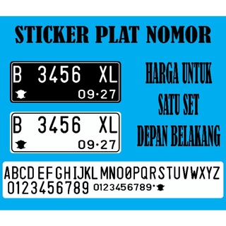 Jual STICKER PLAT NOMOR MOBIL & MOTOR Angka Huruf PLAT Kendaraan Putih ...