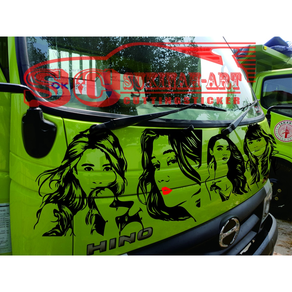 Jual stiker mobil gambar muka perempuan buat di truk box canter dll ...