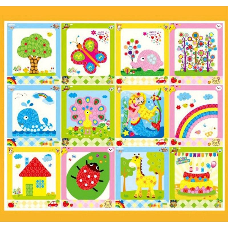 Jual mainan edukasi tempel menempel kancing sensori motorik halus / DIY ...