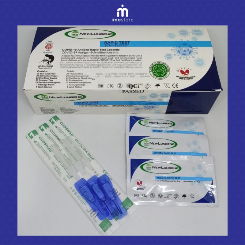 Jual ALAT RAPID TEST ANTIGEN NEW LUNGENE BIRU / ALAT SWAB MANDIRI ...