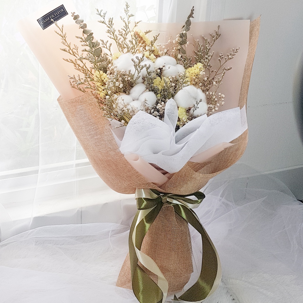 Jual 4 Cotton Dried Flower Bouquet Buket Bunga Kering Buket Wisuda ... Jual 4 Cotton Dried Flower Bouquet Buket Bunga Kering Buket Wisuda ...