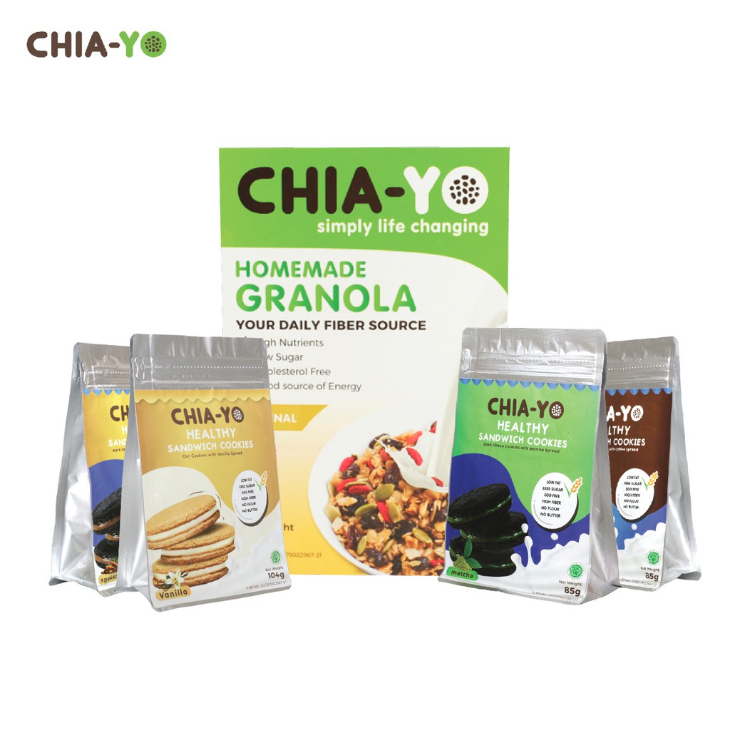 Chiayo Package : Granola Original 500gr + Cookies (Matcha, Coffee ...