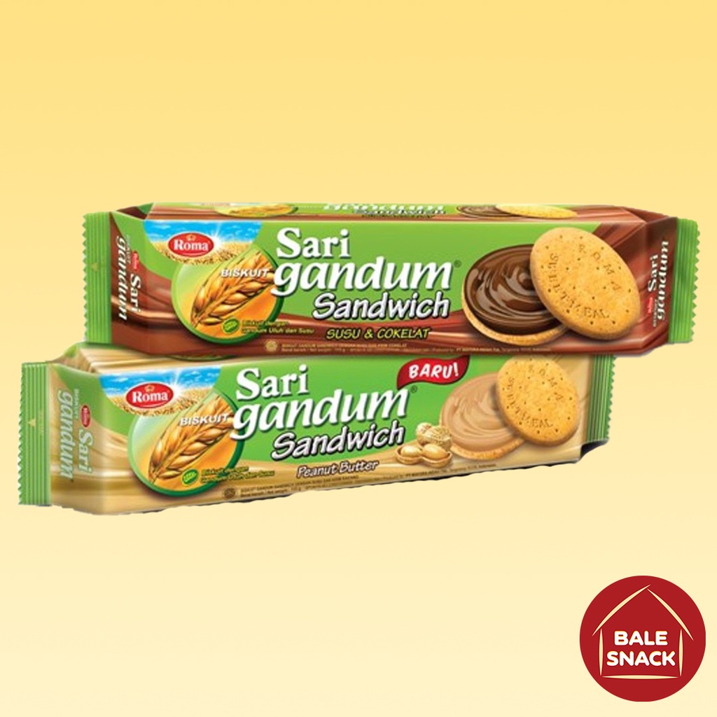 Jual ROMA SARI GANDUM - BISKUIT SARI GANDUM - Cokelat / Peanut Butter ...