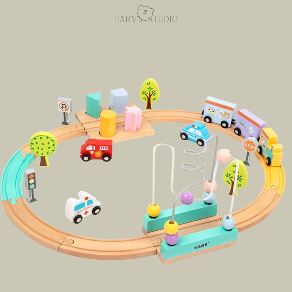 Jual Mainan interaktif wooden toy car and train | Shopee Indonesia