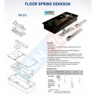 Jual Floor Spring Hinge Dekkson FH 211 Set Komplit Aksesoris Pivot ...