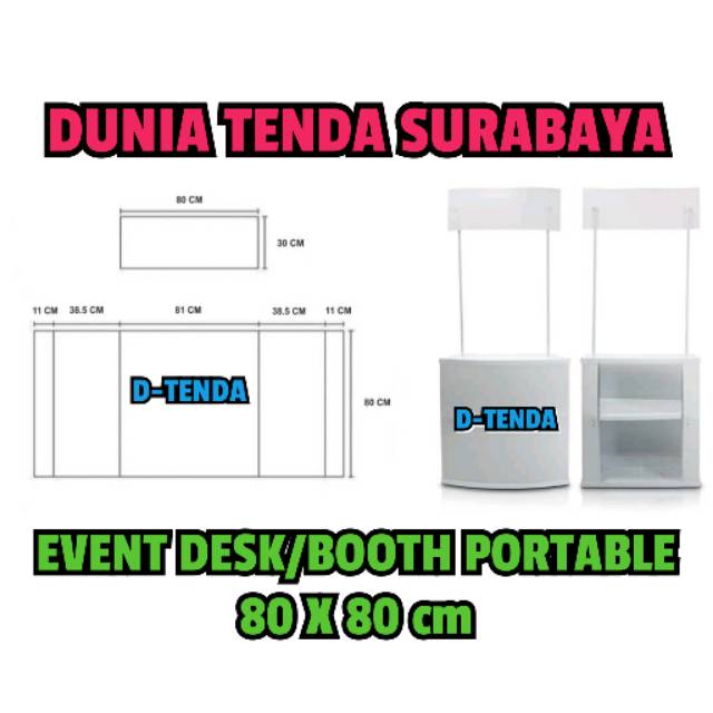 Jual Event Desk /Booth Portable 80x80 cm Import ( polos ) | Shopee ...